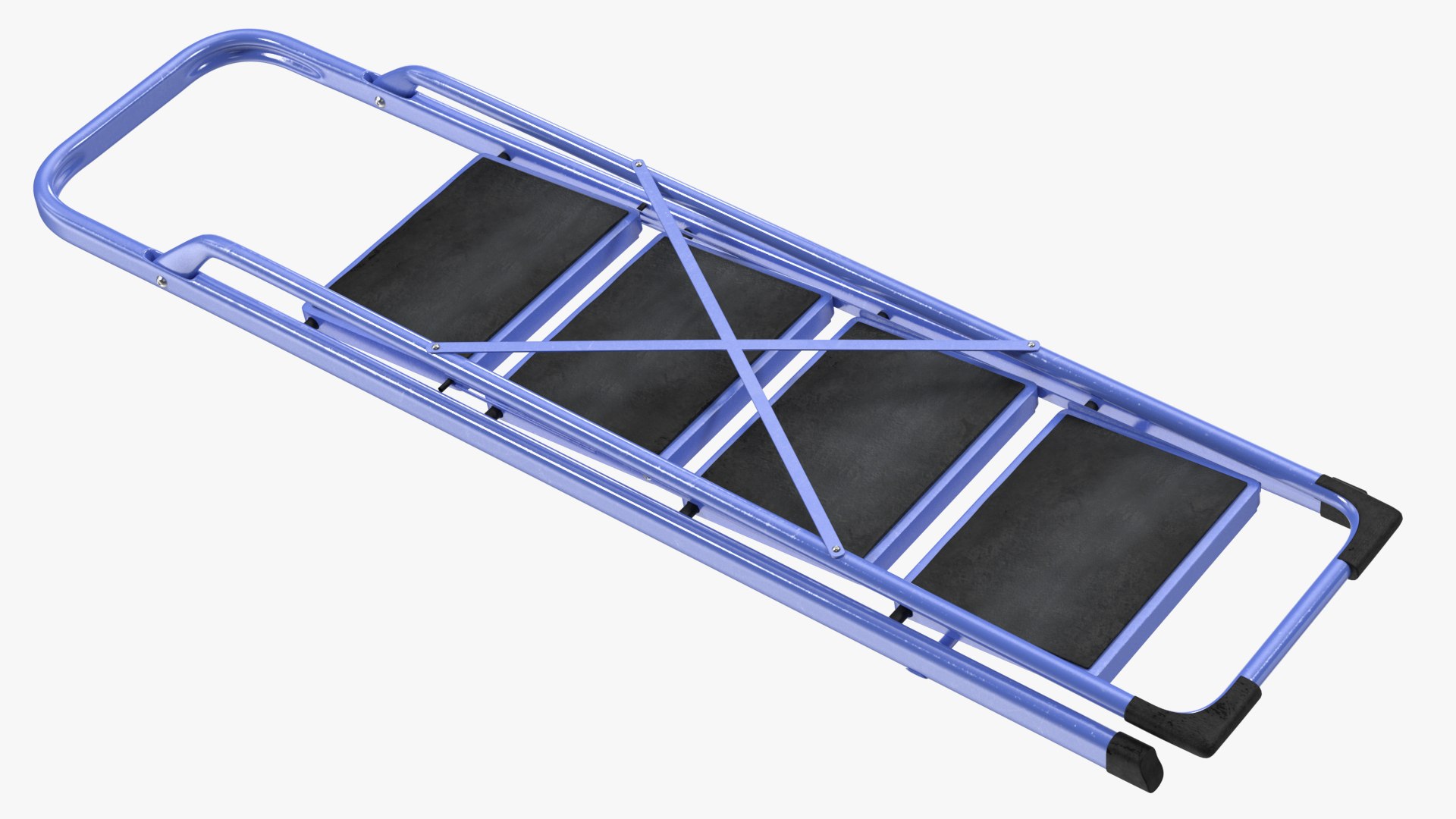 Blue Steel Folding Ladder with 4 Anti Skid Steps Rigged 3D model ...