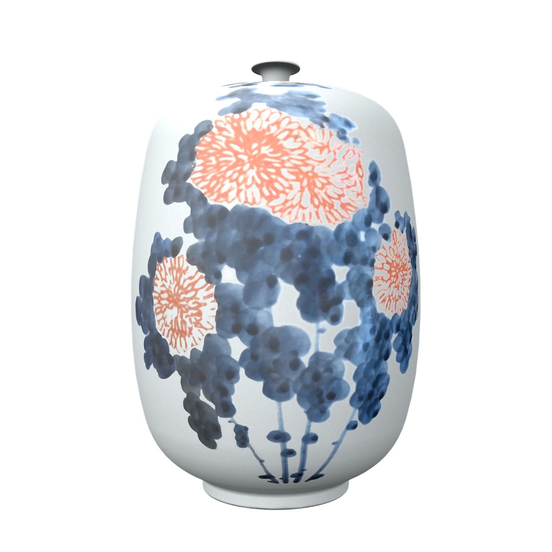 Game Ready Floral Patterned Porcelain Pottery 3D Model - TurboSquid 2081153