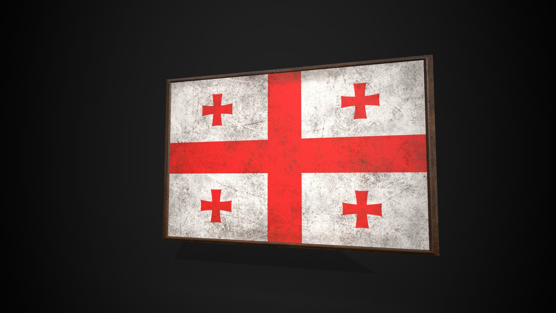 3D Old Picture Frame With Georgia Flag - Game Ready PBR Low-poly 3D ...