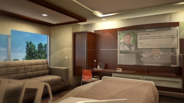 3d model 350 patient room design