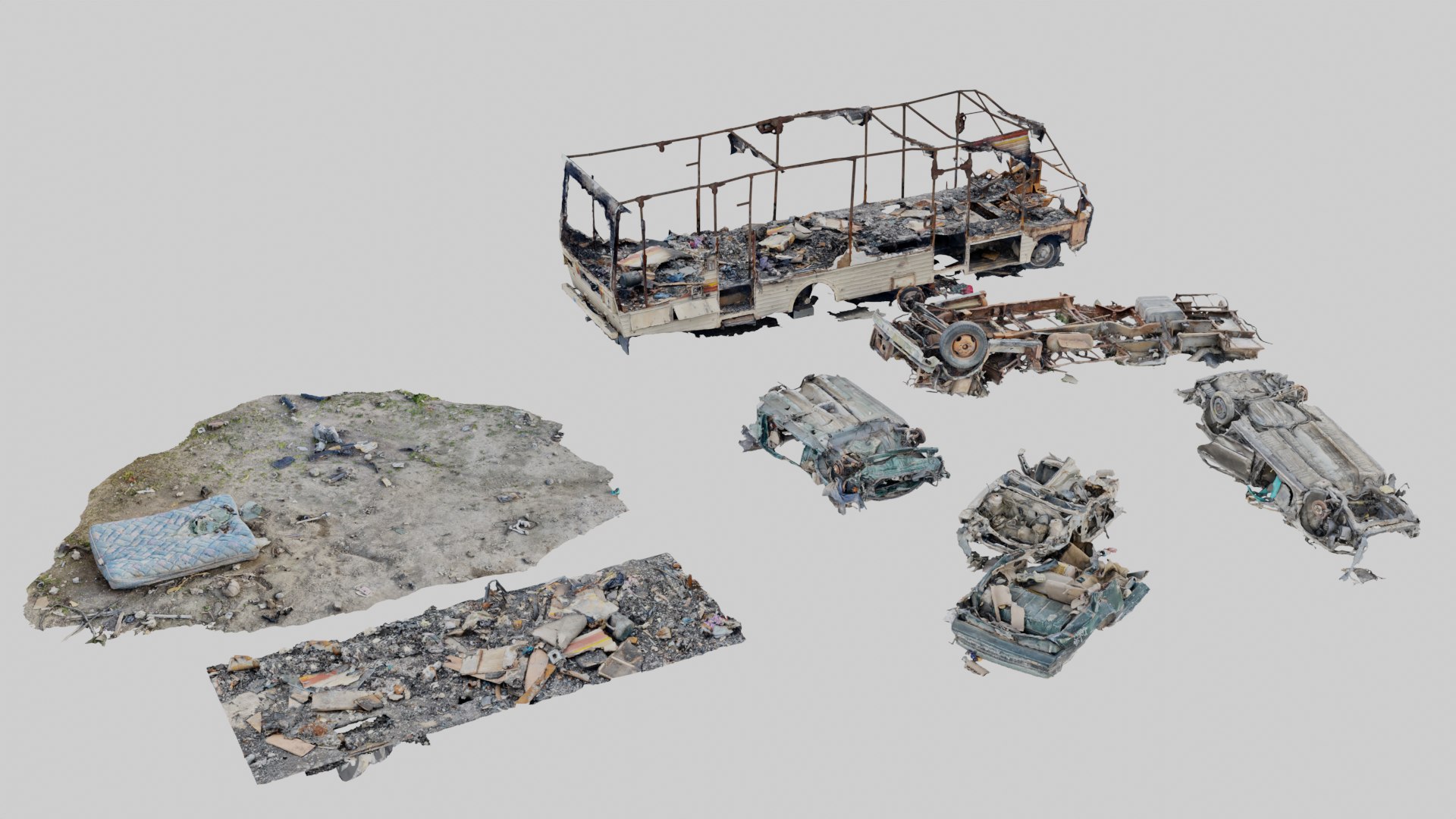 3D Destroyed Car - TurboSquid 2041258