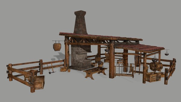 3d model medieval blacksmith