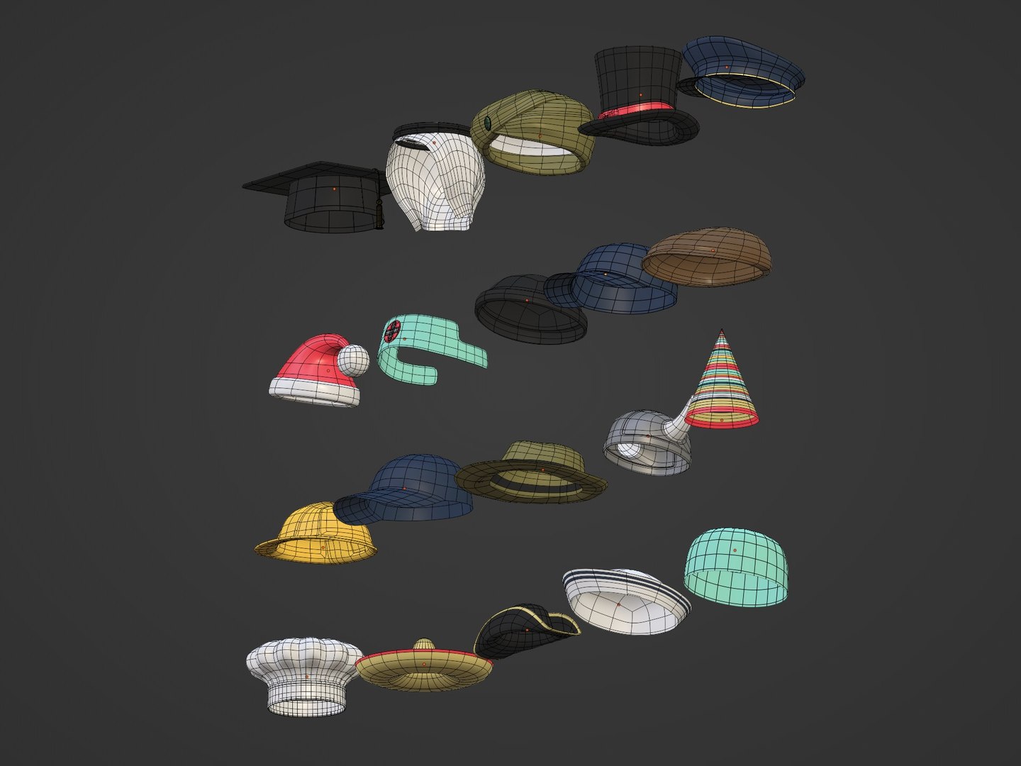 Hats Pack 3D Model - TurboSquid 1849703