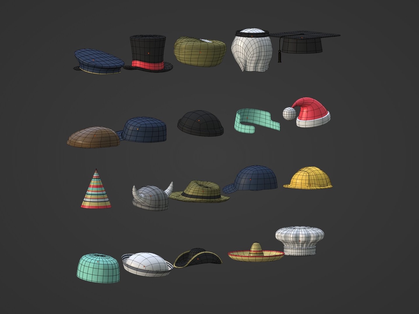 Hats Pack 3D Model - TurboSquid 1849703