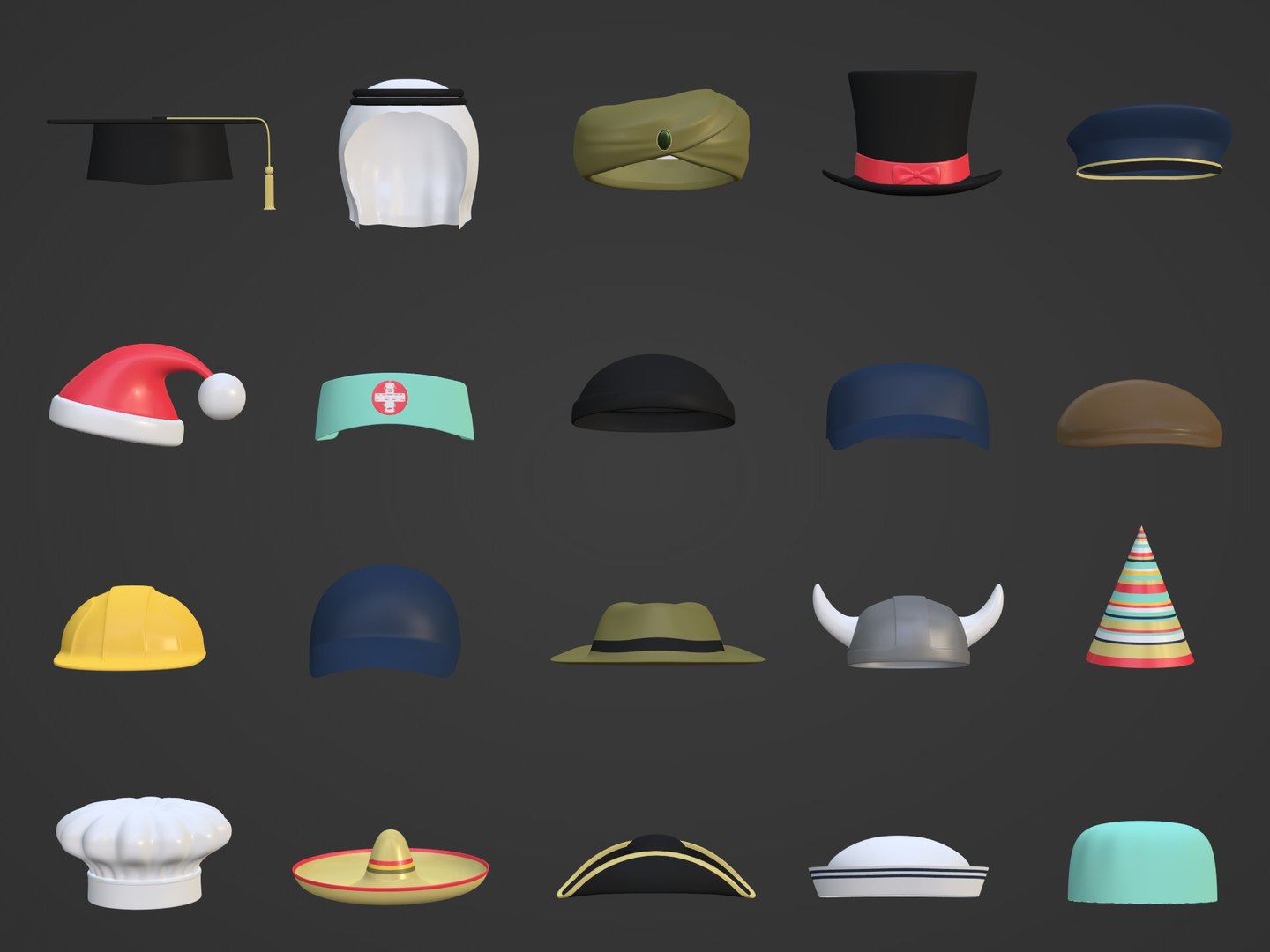 Hats Pack 3D Model - TurboSquid 1849703