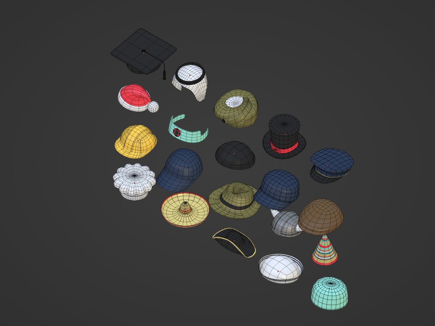 Hats Pack 3D Model - TurboSquid 1849703