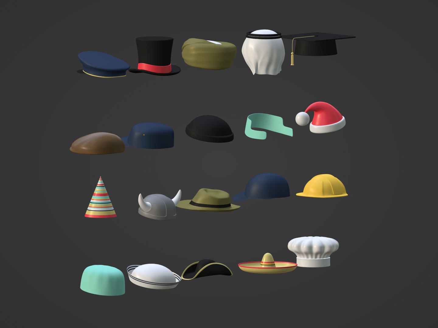 Hats Pack 3D Model - TurboSquid 1849703