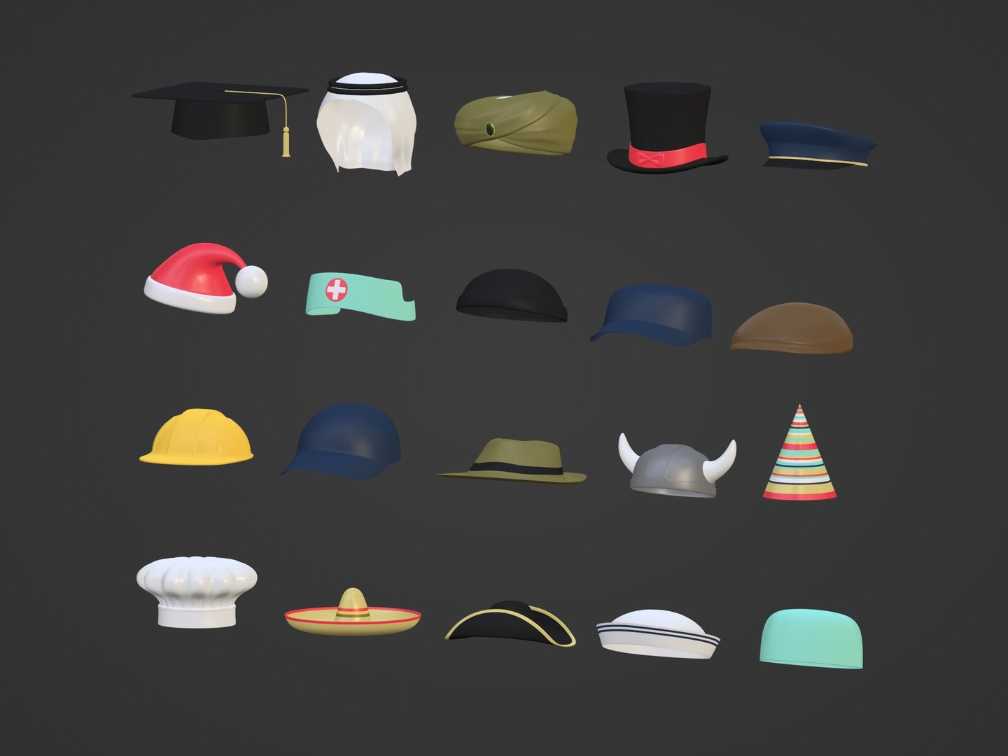 Hats Pack 3D Model - TurboSquid 1849703