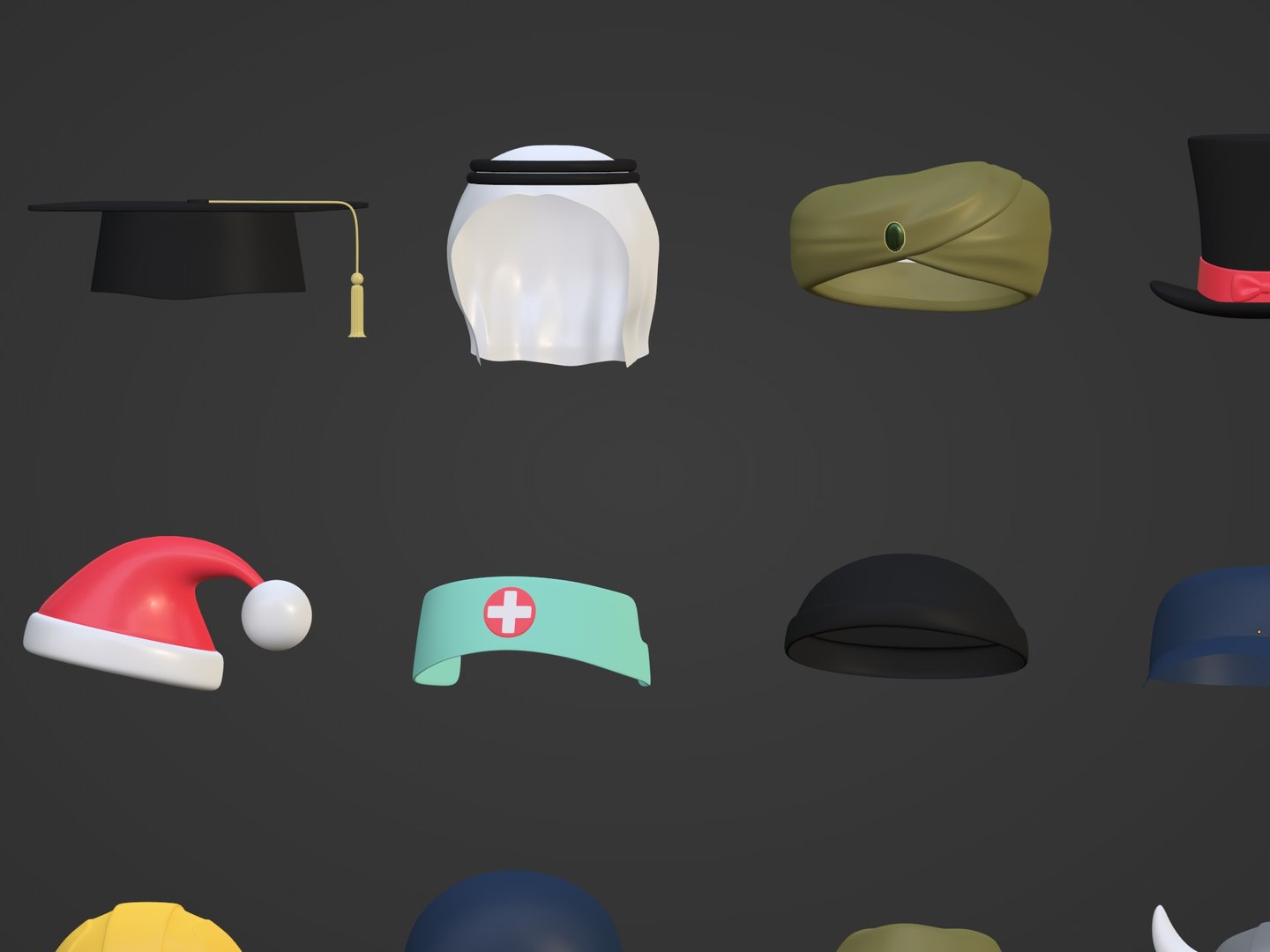 Hats Pack 3D Model - TurboSquid 1849703