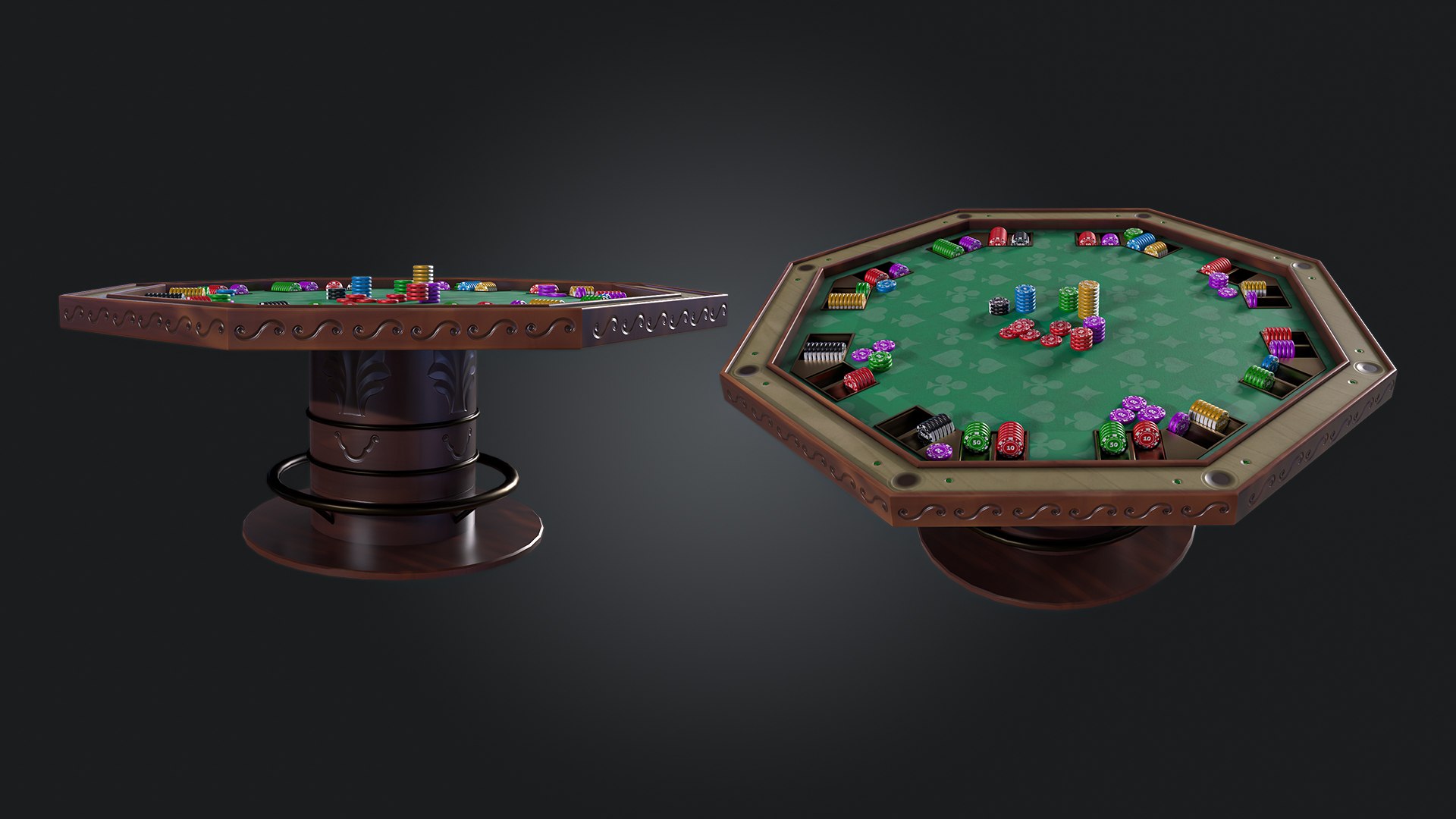 Poker Table Model - TurboSquid 2152477