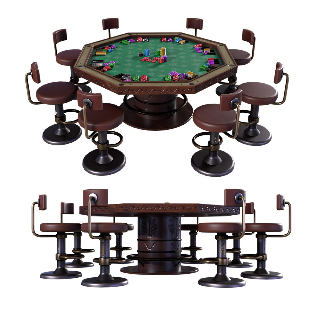 Poker Table Model - TurboSquid 2152477