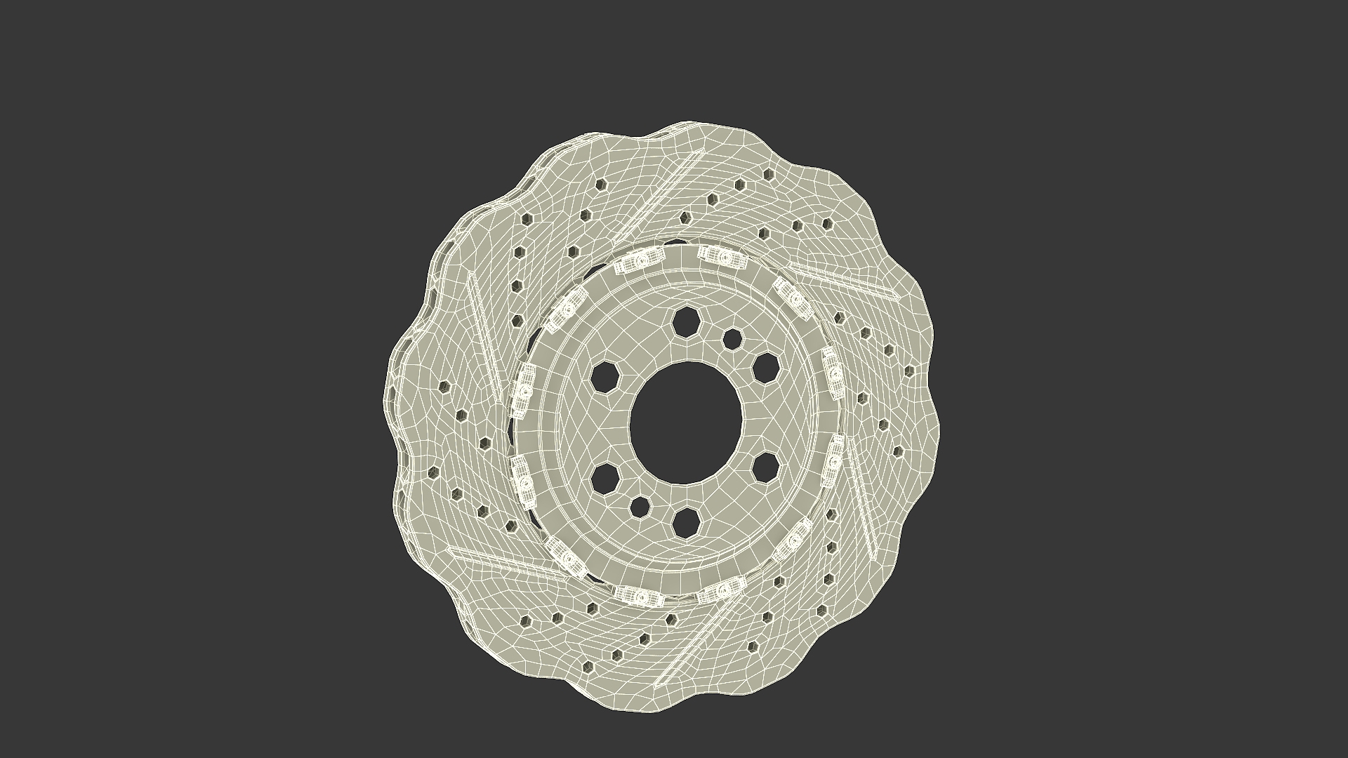 Drilled And Slotted Performance Brake Disc 3D - TurboSquid 2388407