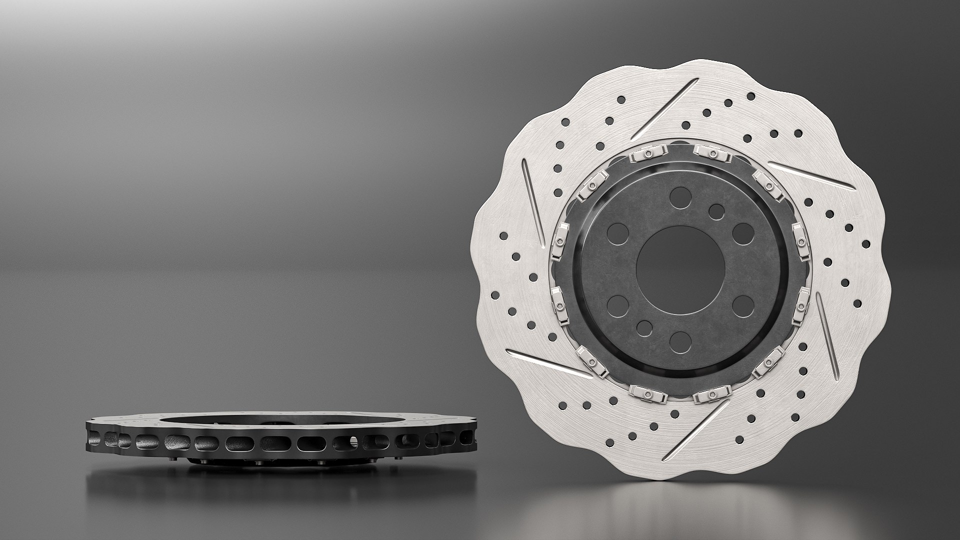 Drilled And Slotted Performance Brake Disc 3D - TurboSquid 2388407