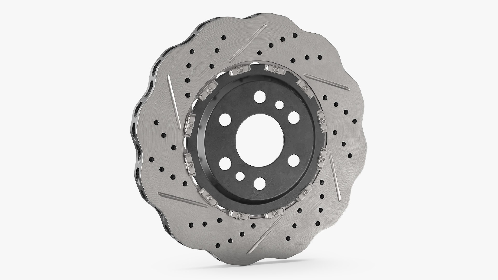 Drilled And Slotted Performance Brake Disc 3D - TurboSquid 2388407
