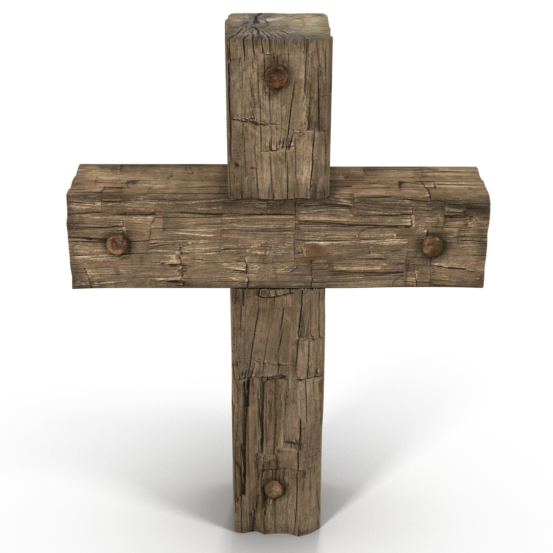 wooden cross weathered 3d max