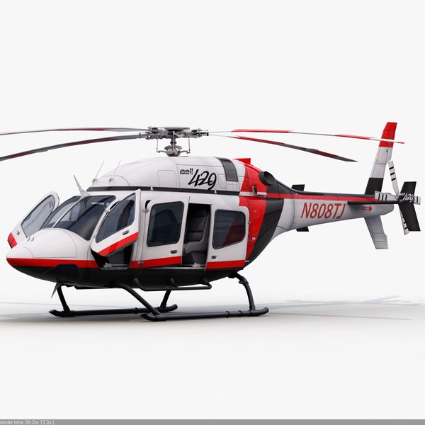 3d model bell 429 helicopter interior