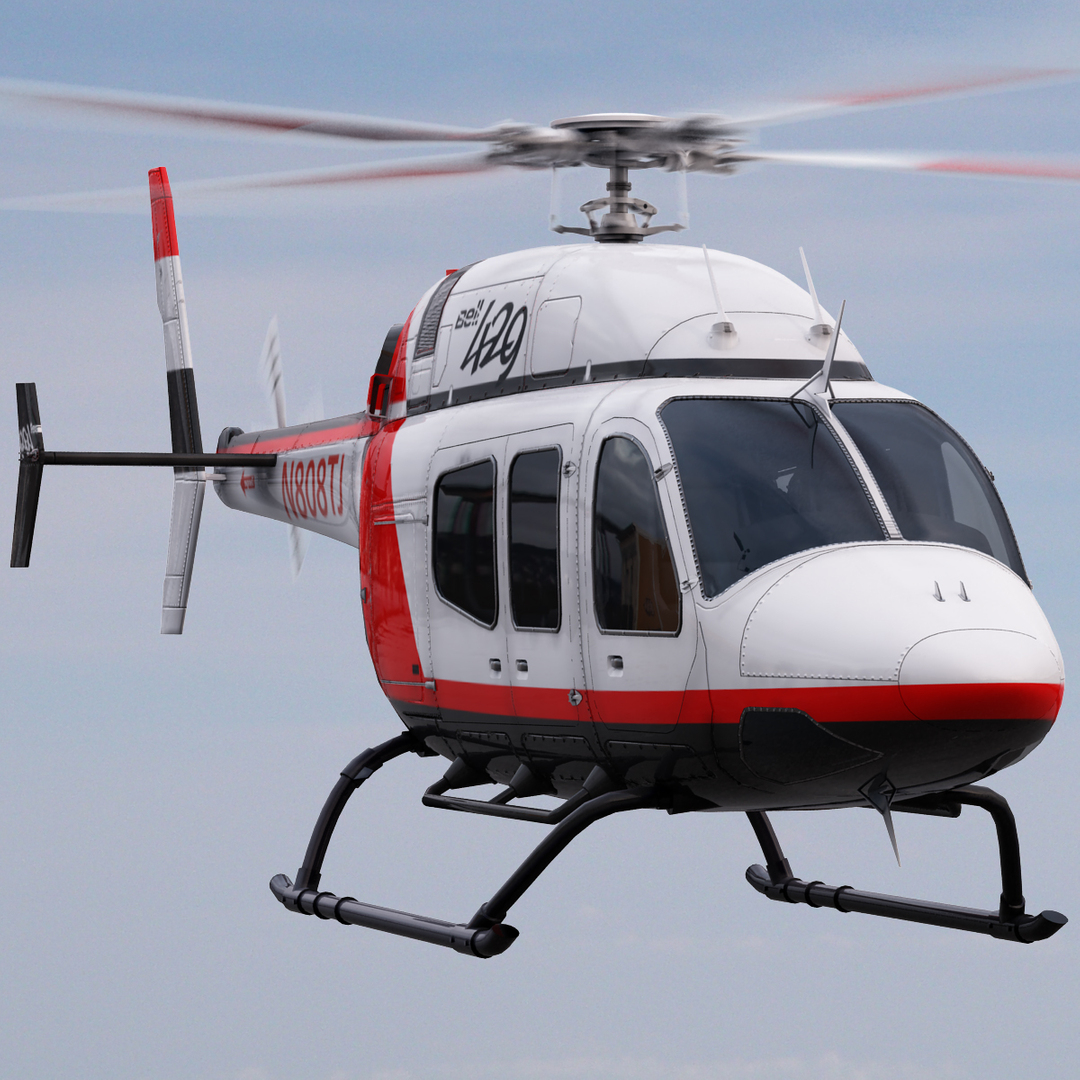 3d model bell 429 helicopter interior