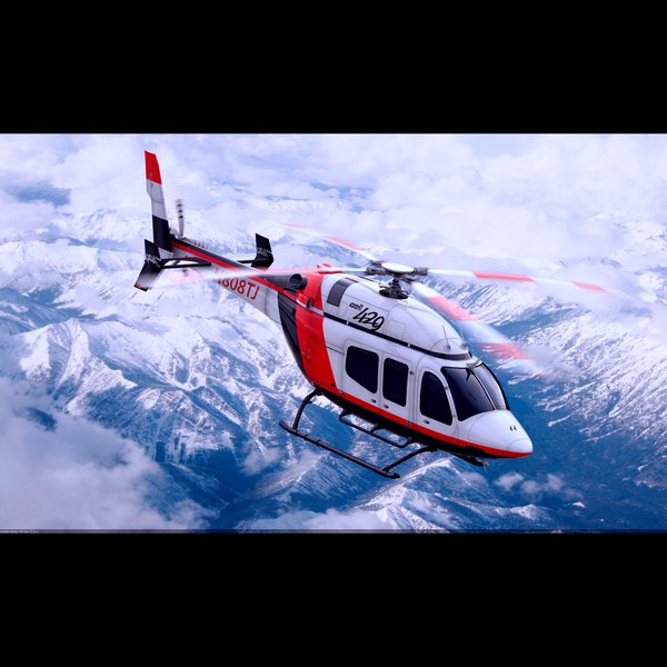 3d model bell 429 helicopter interior