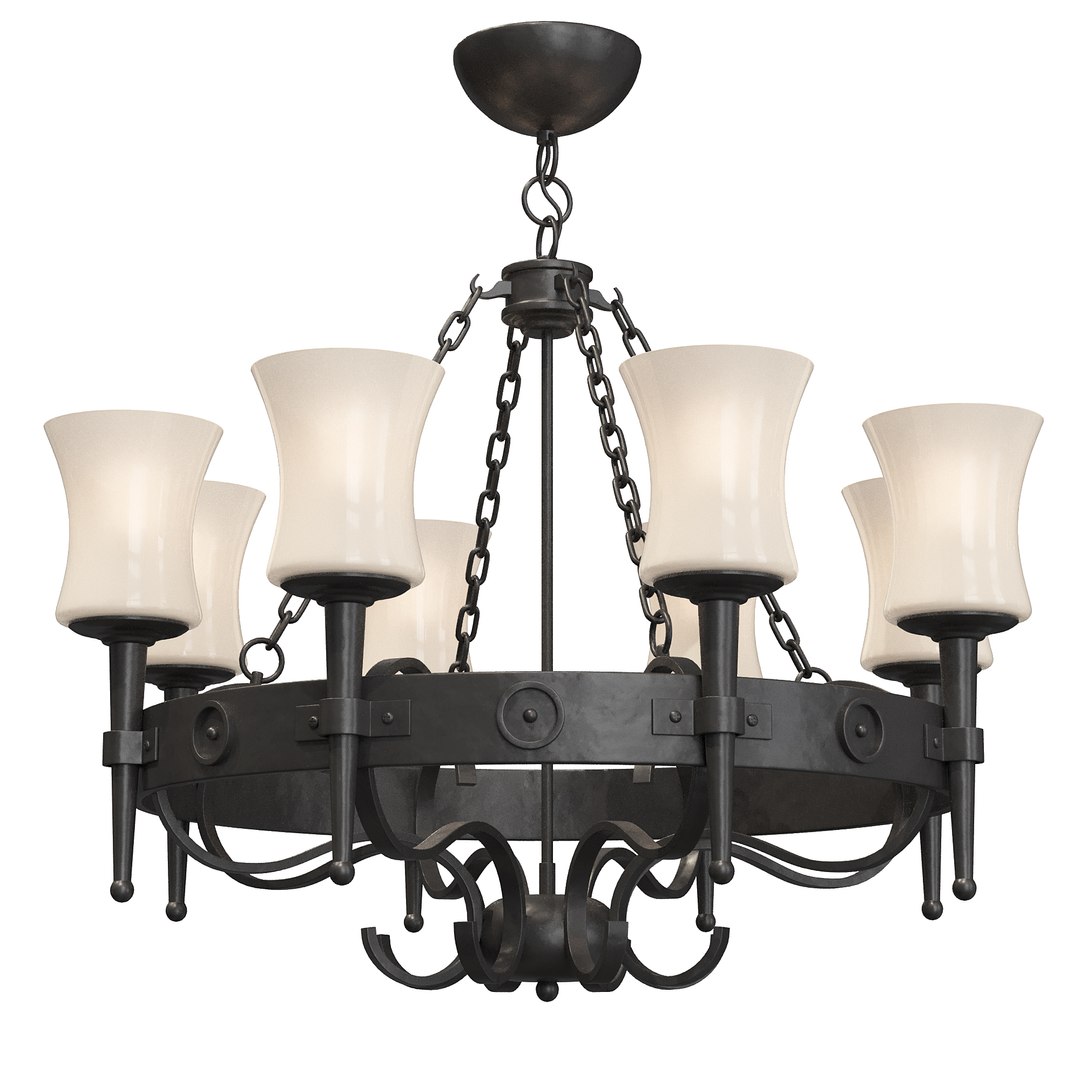 3D 8 Lamp Ceiling Light - TurboSquid 1742001