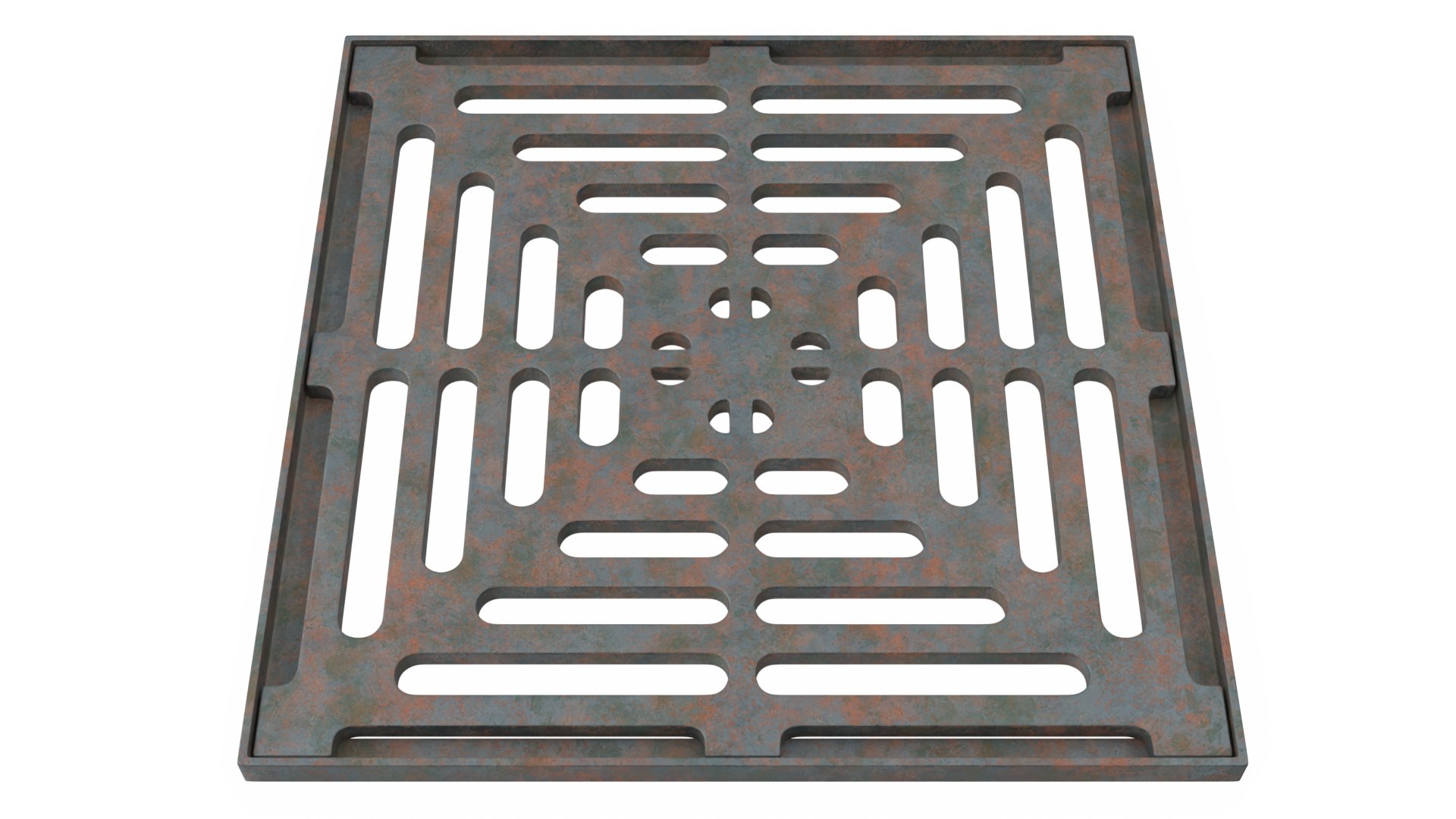 3D Storm Water Drain Grate Square - TurboSquid 2282354