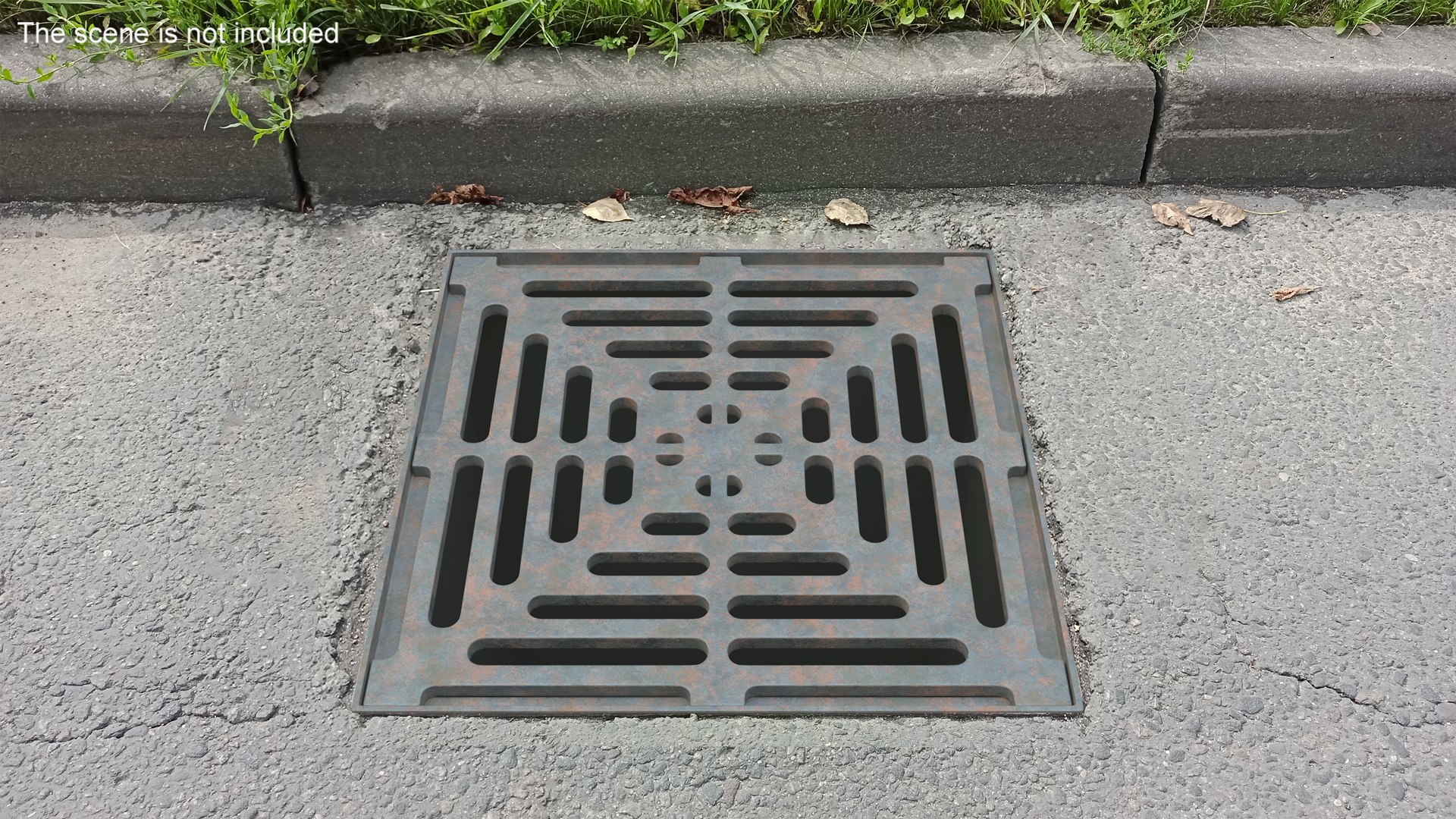 3D Storm Water Drain Grate Square - TurboSquid 2282354