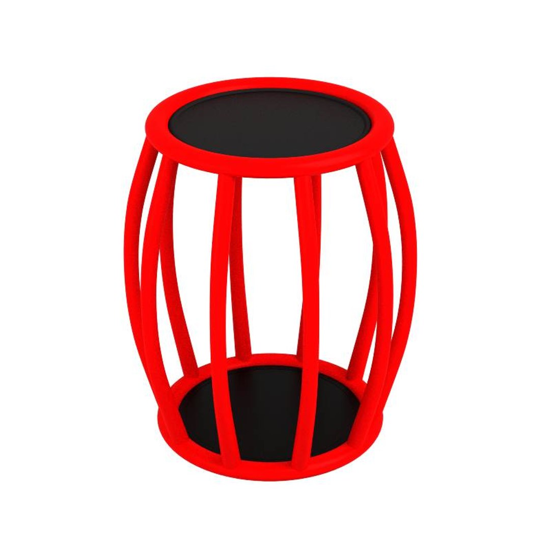 Red Table 3d Model