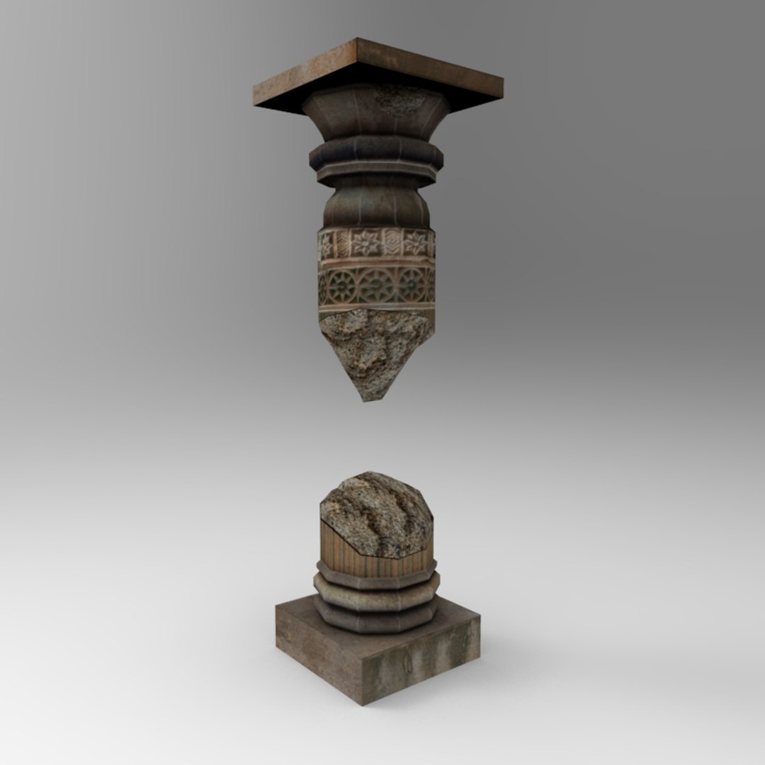 Broken Pillar 03 Obj