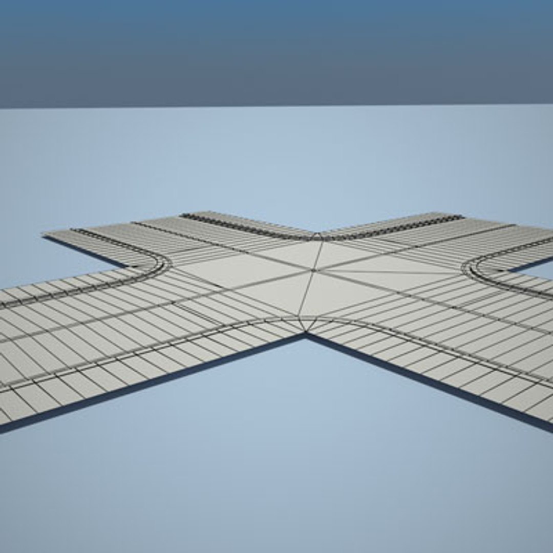 3ds Road Crossroad T-shaped