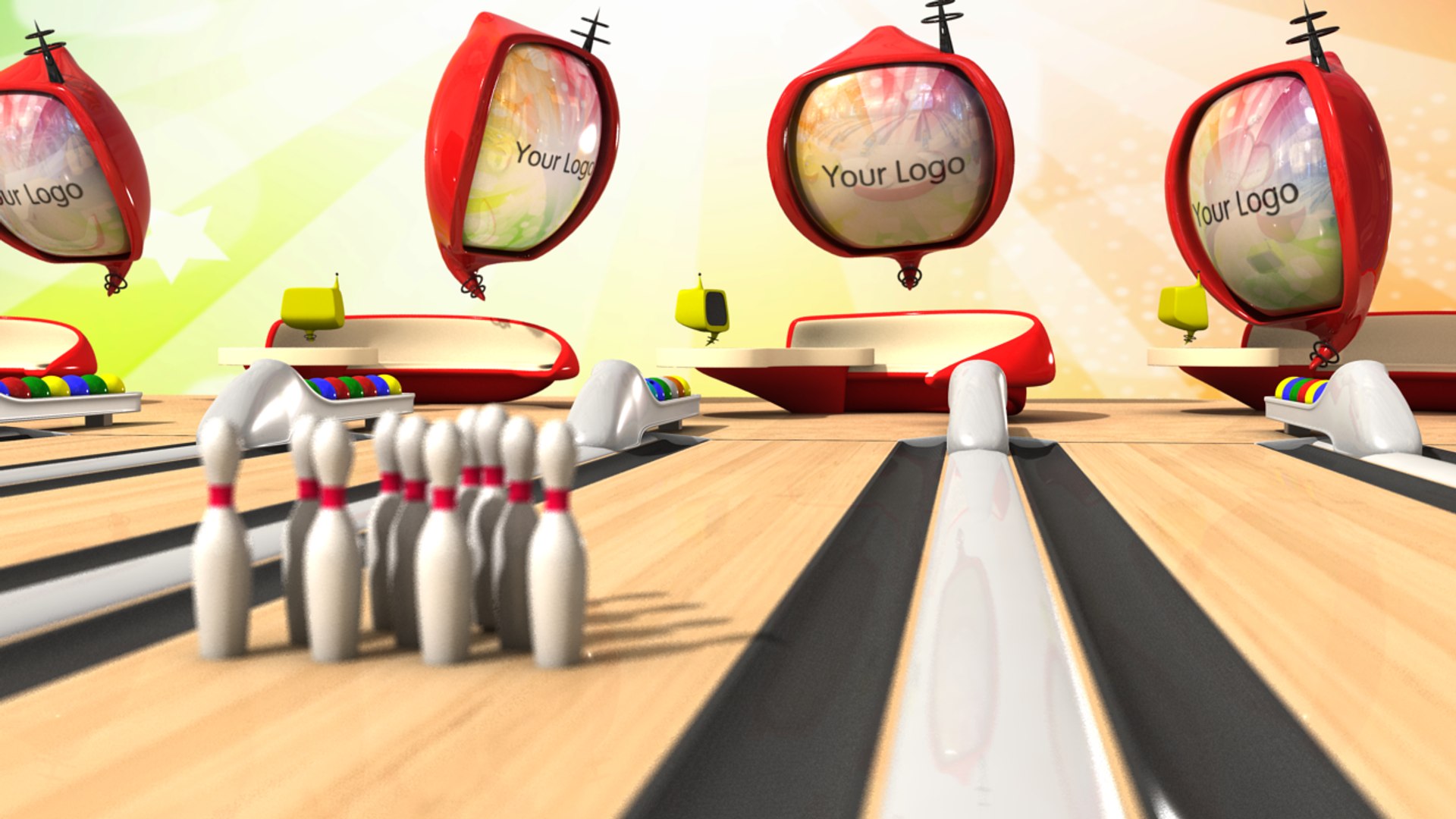 Cartoon Bowling 3d Obj