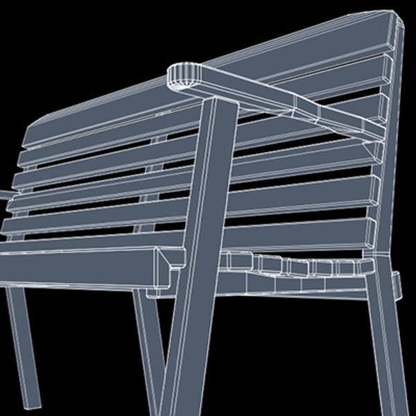 3d model outdoor bench wooden wood boards