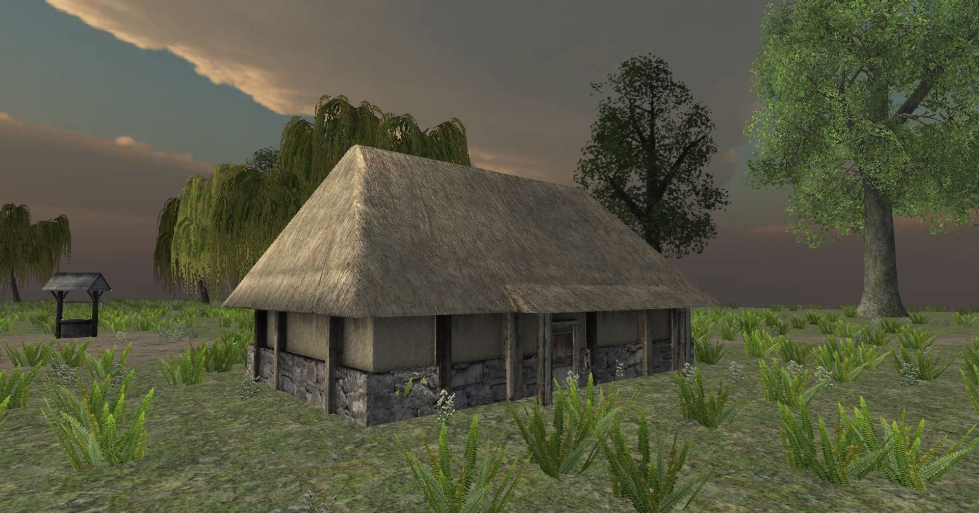 Wooden Hut Medieval Fantasy 3d 3ds
