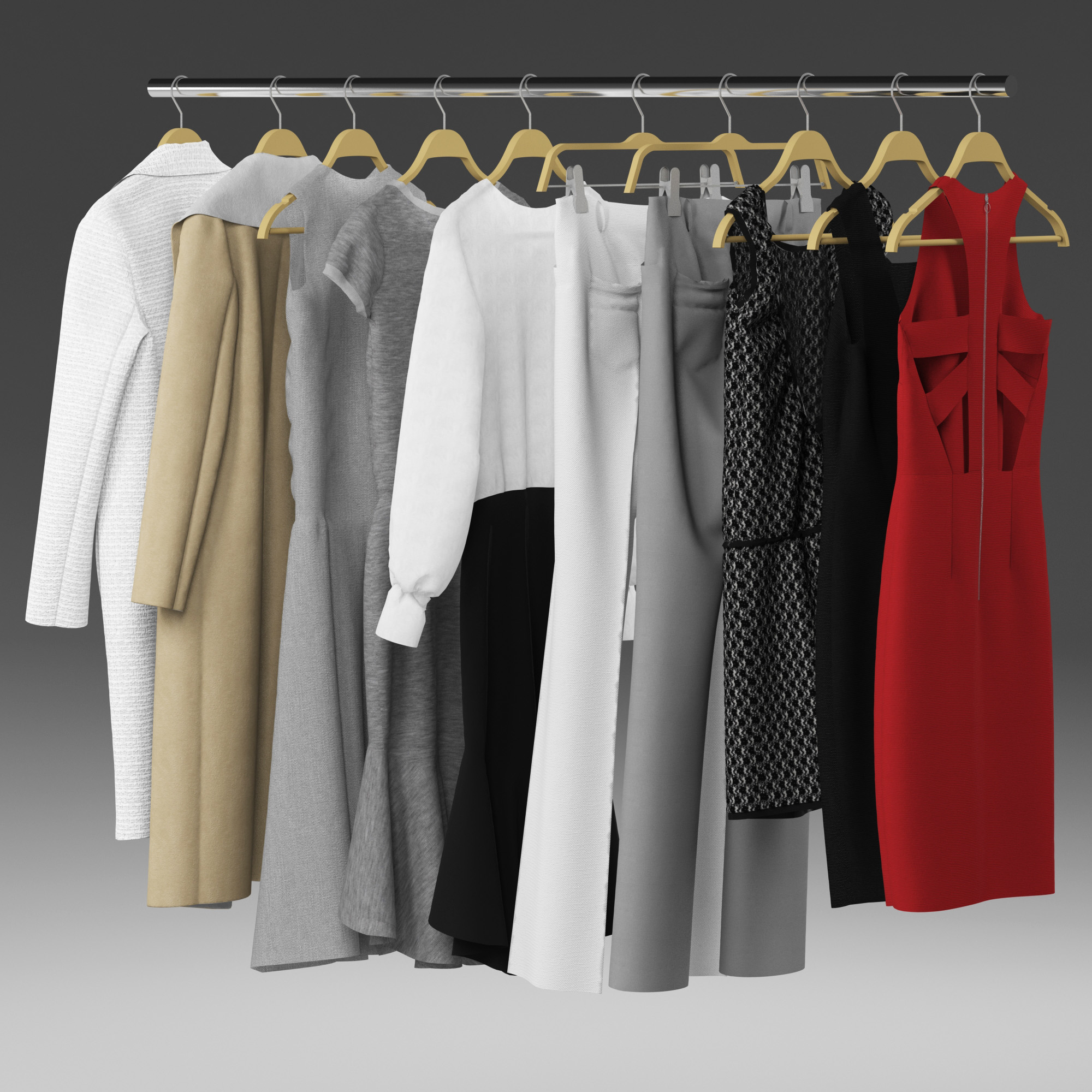 3d woman clothes hangers model