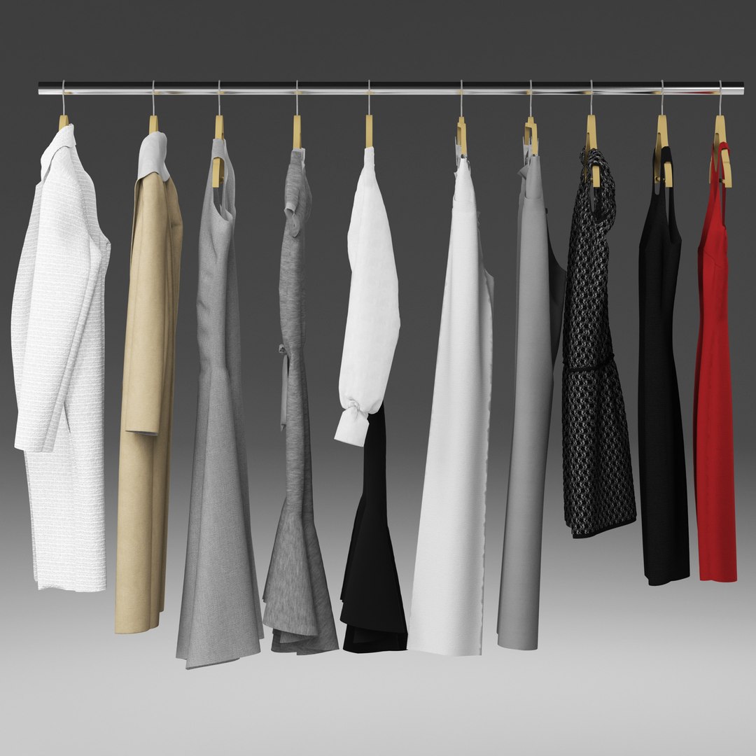 3d Woman Clothes Hangers Model