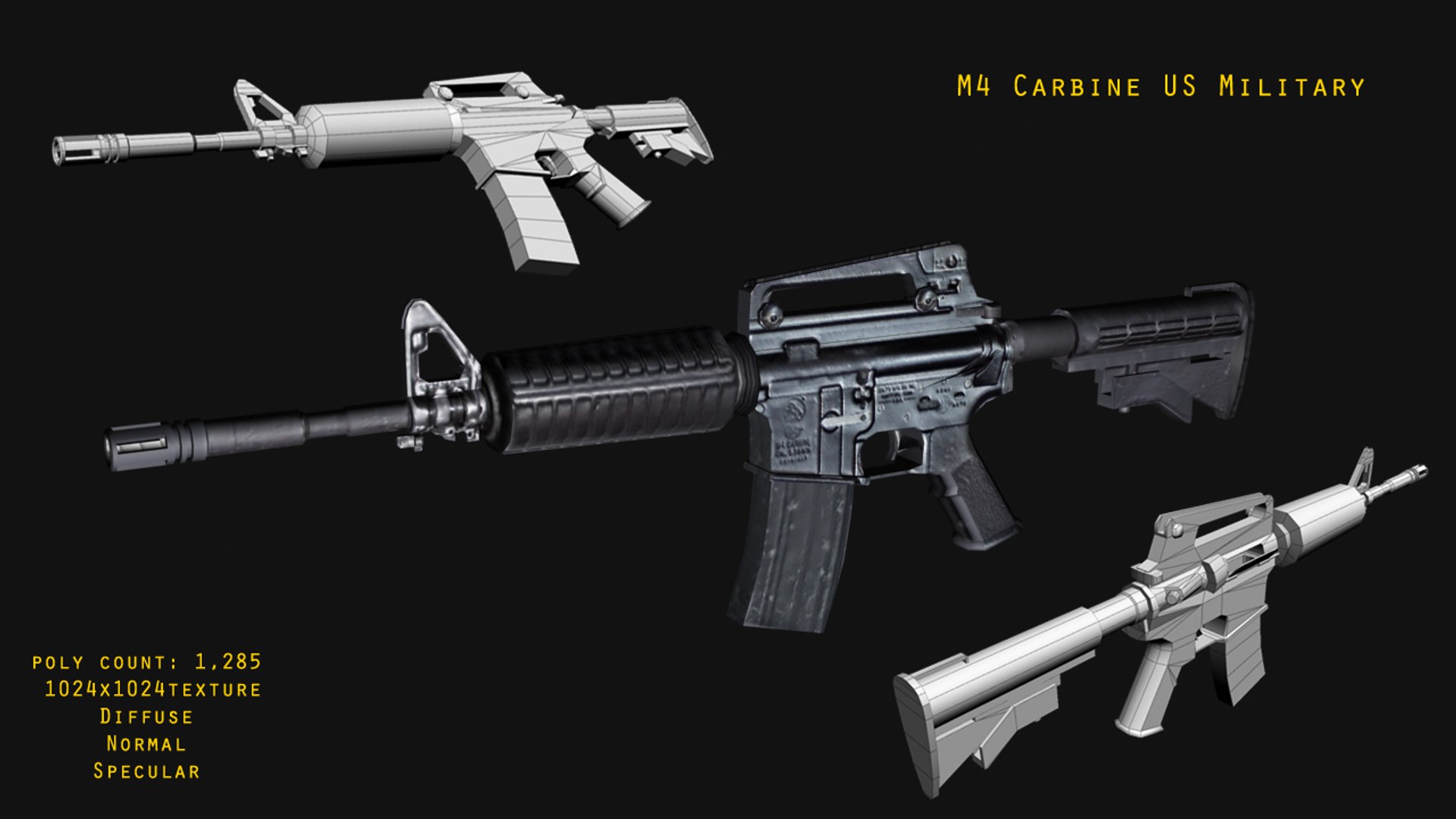 3d M4 Carbine Rifle
