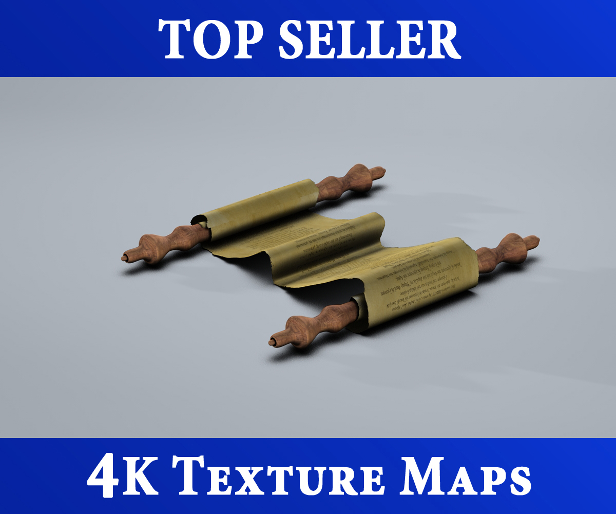 papyrus scroll 3d model