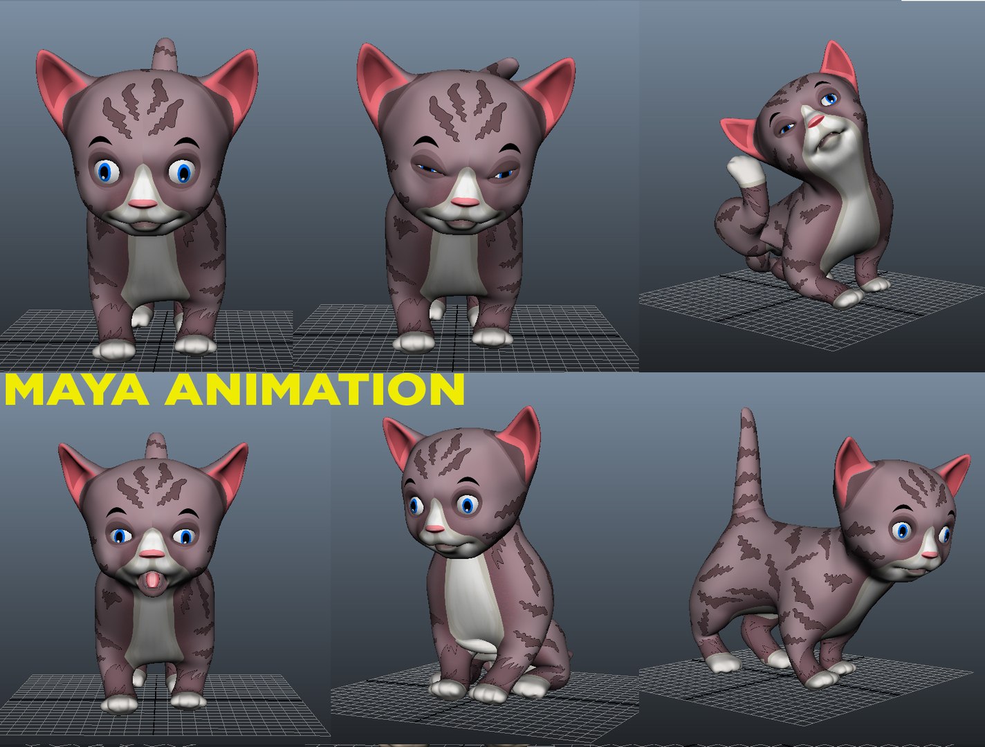 3D cartoon cat animation - TurboSquid 1610307