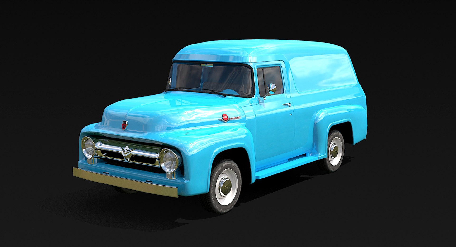 F-100 Panel Van Pbr 3D Model - TurboSquid 1170408
