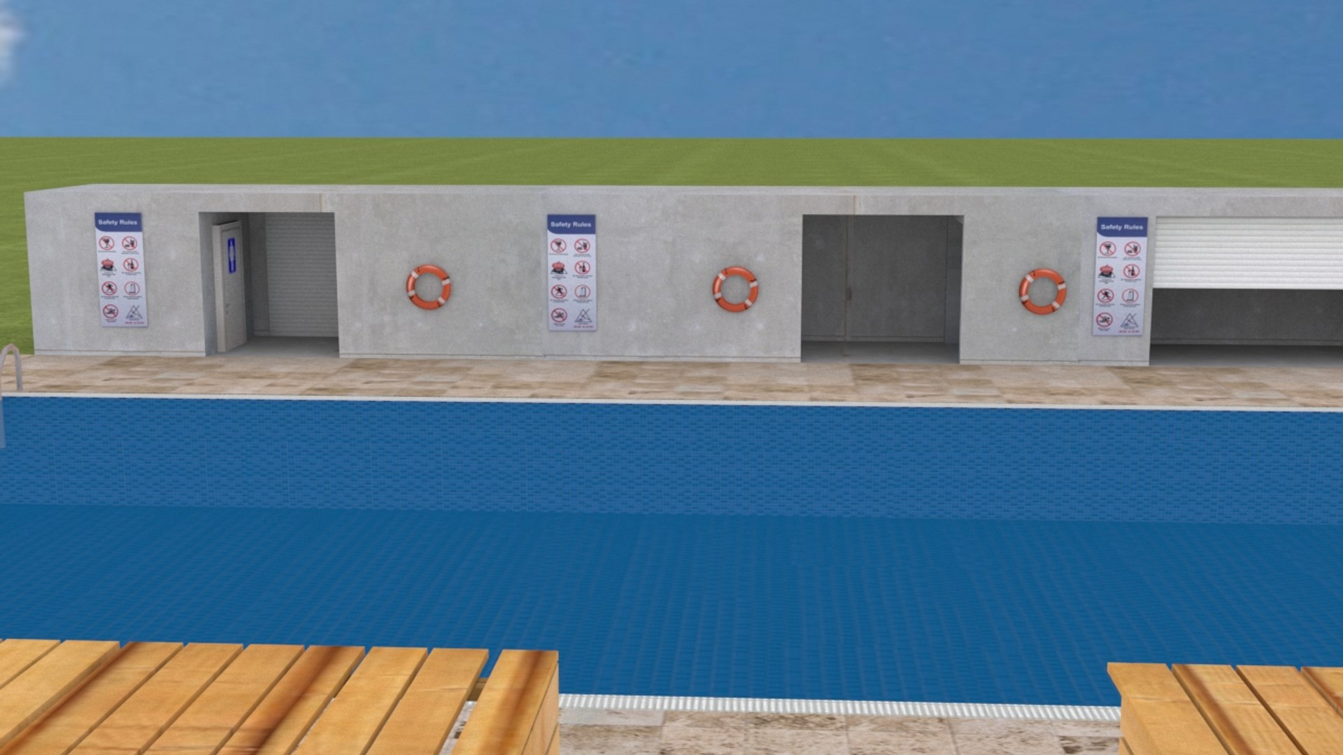 3d Generic Swimming Pool Scene Model