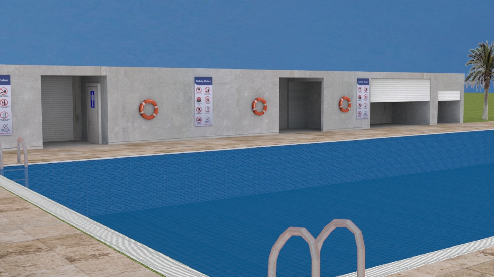 3d Generic Swimming Pool Scene Model