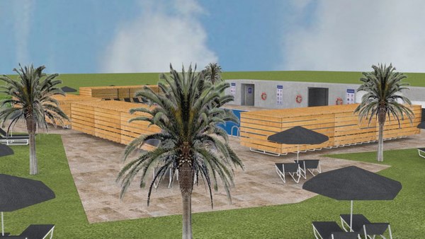 3d generic swimming pool scene model