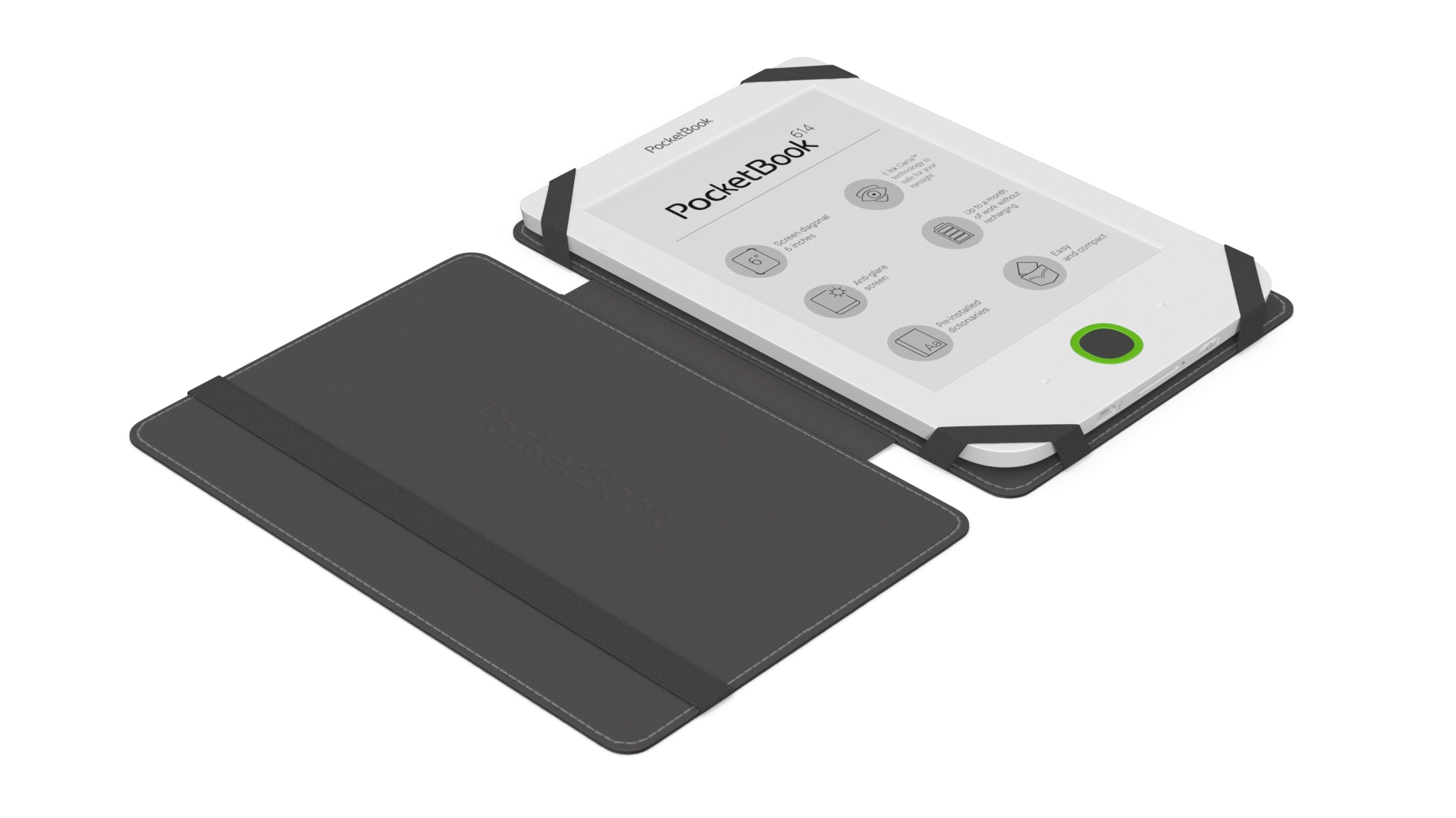 PocketBook 614 Limited Edition White With Open Case 3D Model ...