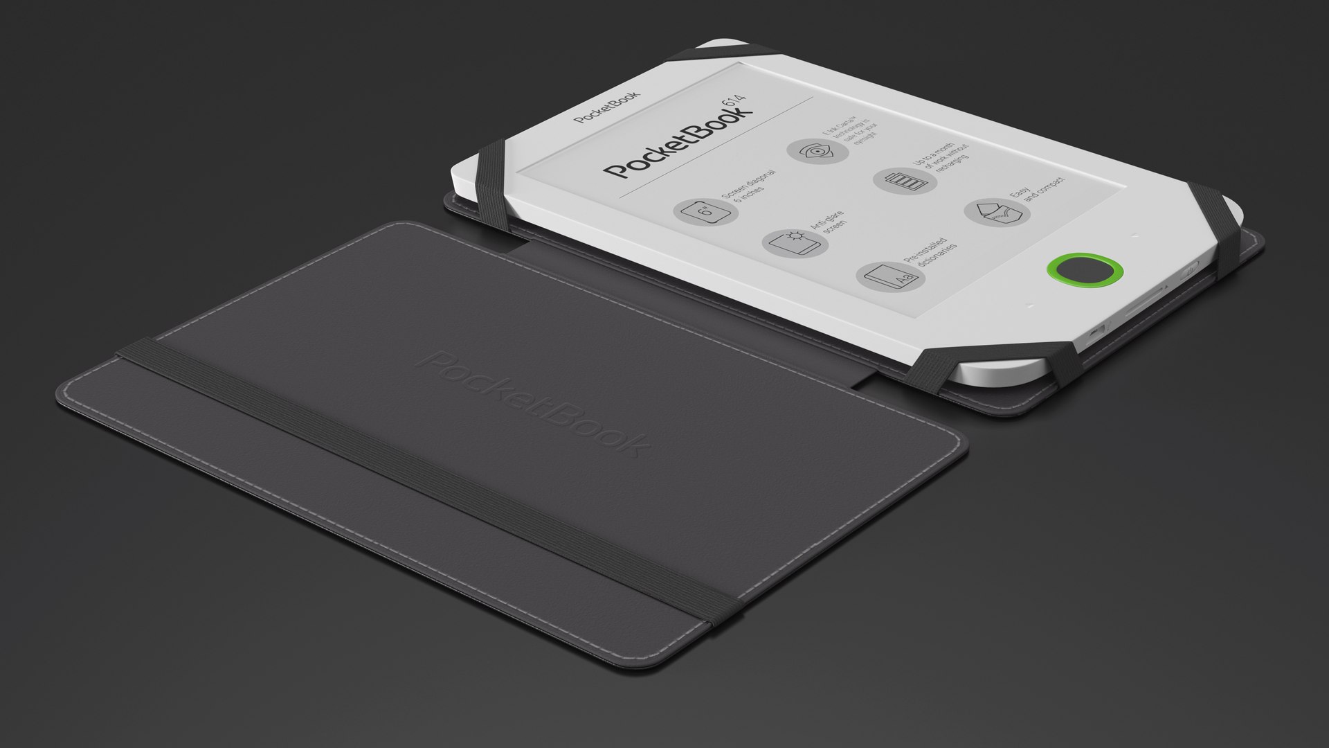 PocketBook 614 Limited Edition White With Open Case 3D Model ...