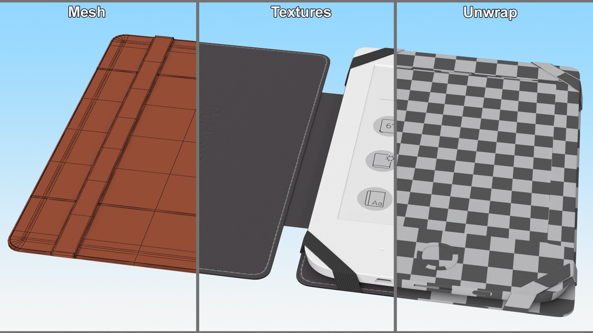 PocketBook 614 Limited Edition White With Open Case 3D Model ...