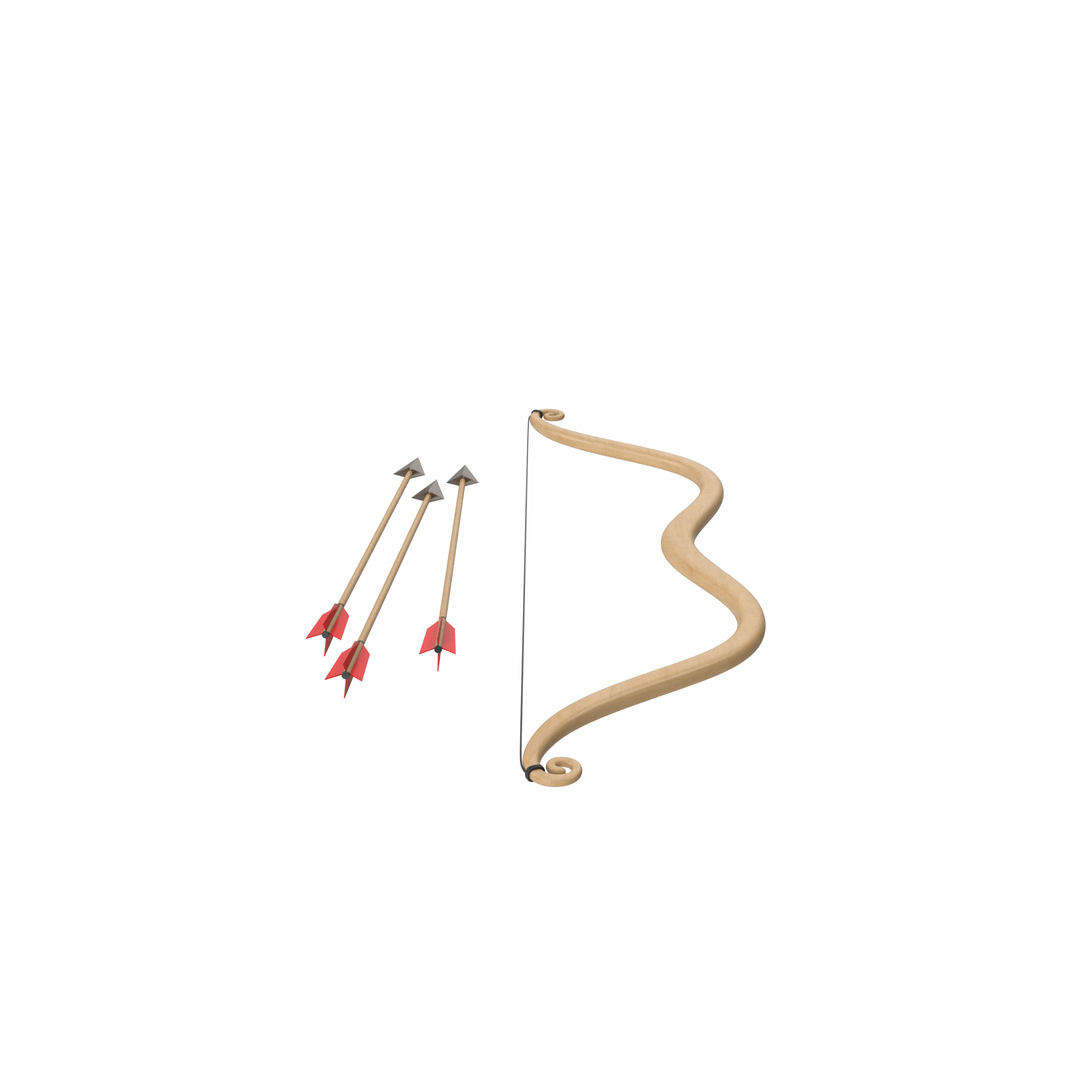3D Arrow And Bow Model - TurboSquid 2291366