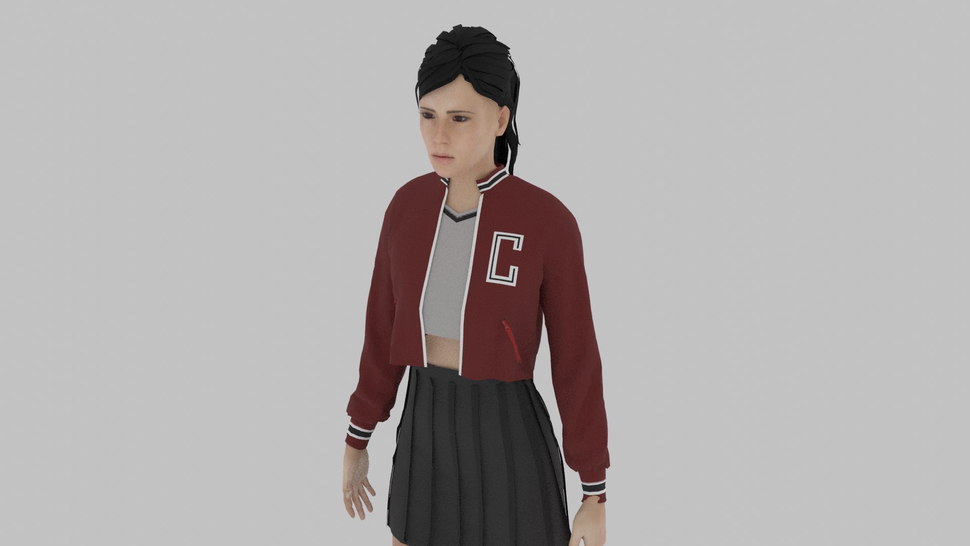 3D Varsity Woman Model - TurboSquid 2012226