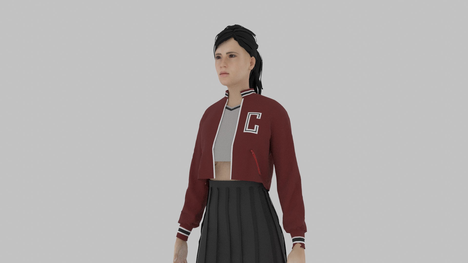 3D Varsity Woman Model - TurboSquid 2012226