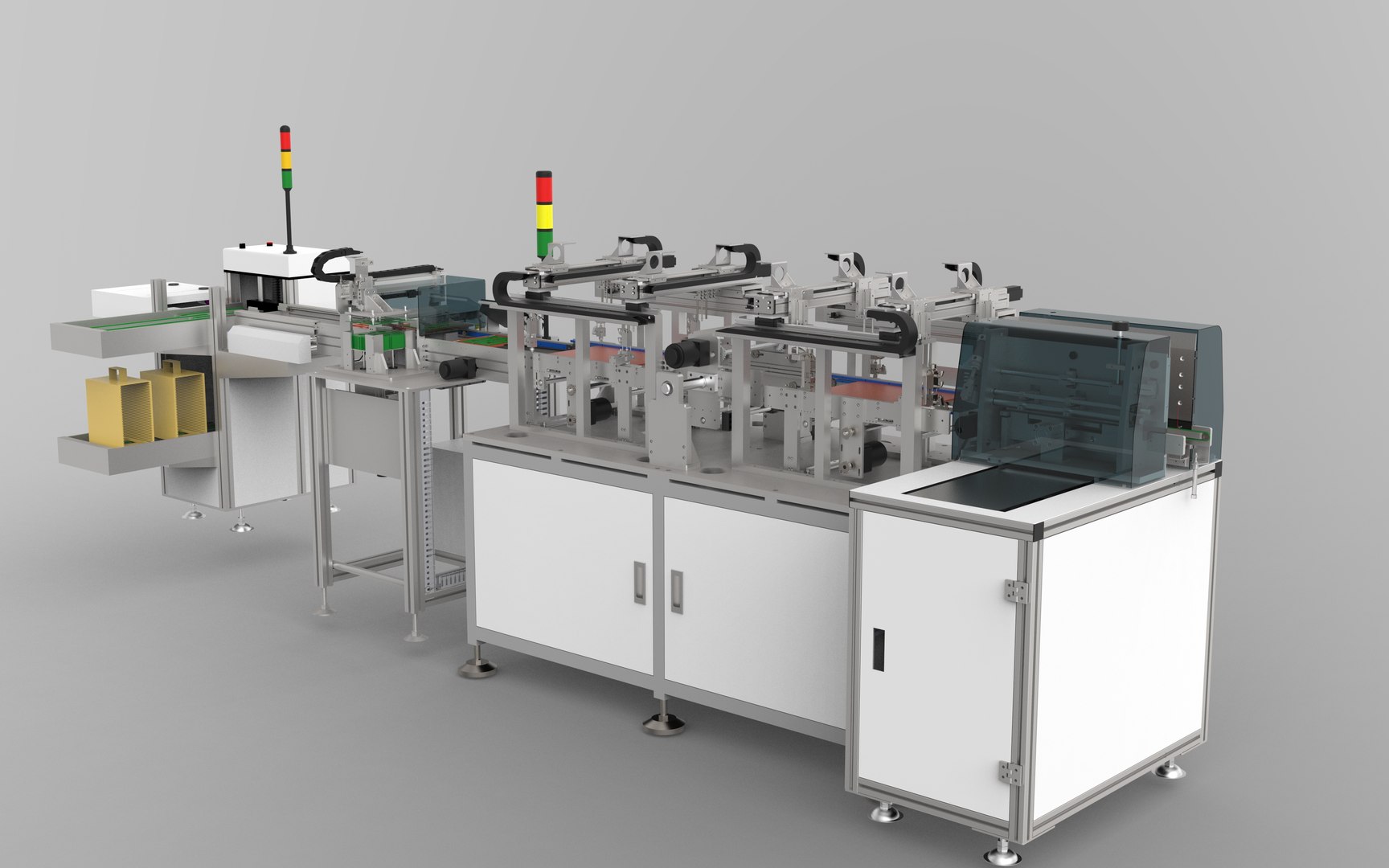 3D PCB Loading And Unloading Dispensing Test Automatic Assembly Line ...