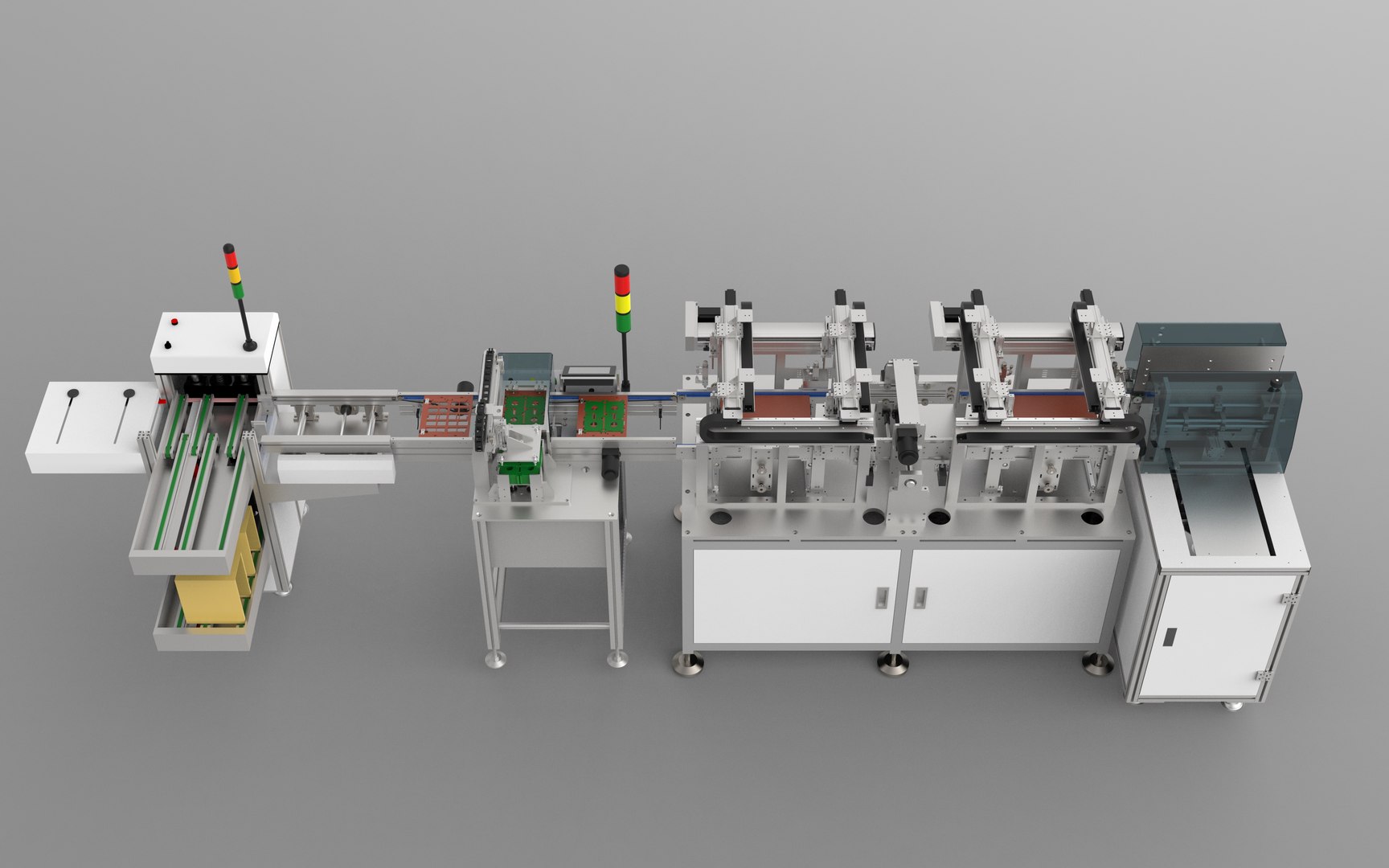 3D PCB Loading And Unloading Dispensing Test Automatic Assembly Line ...