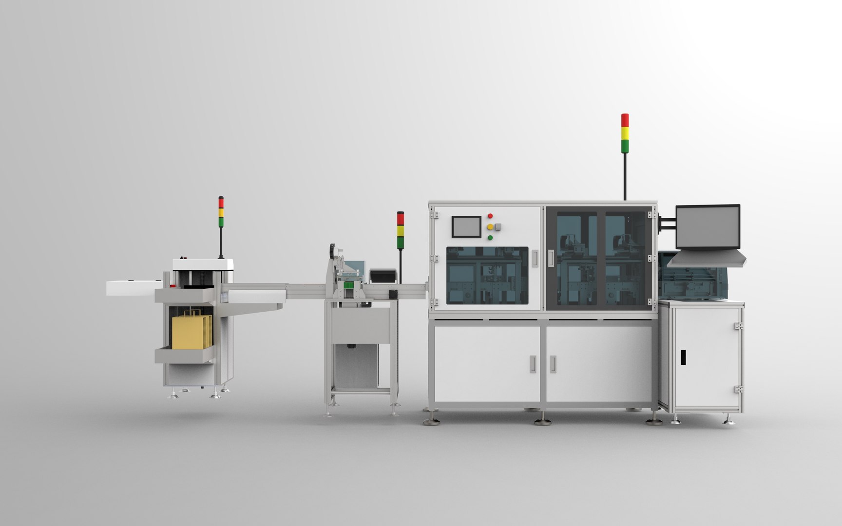 3D PCB Loading And Unloading Dispensing Test Automatic Assembly Line ...