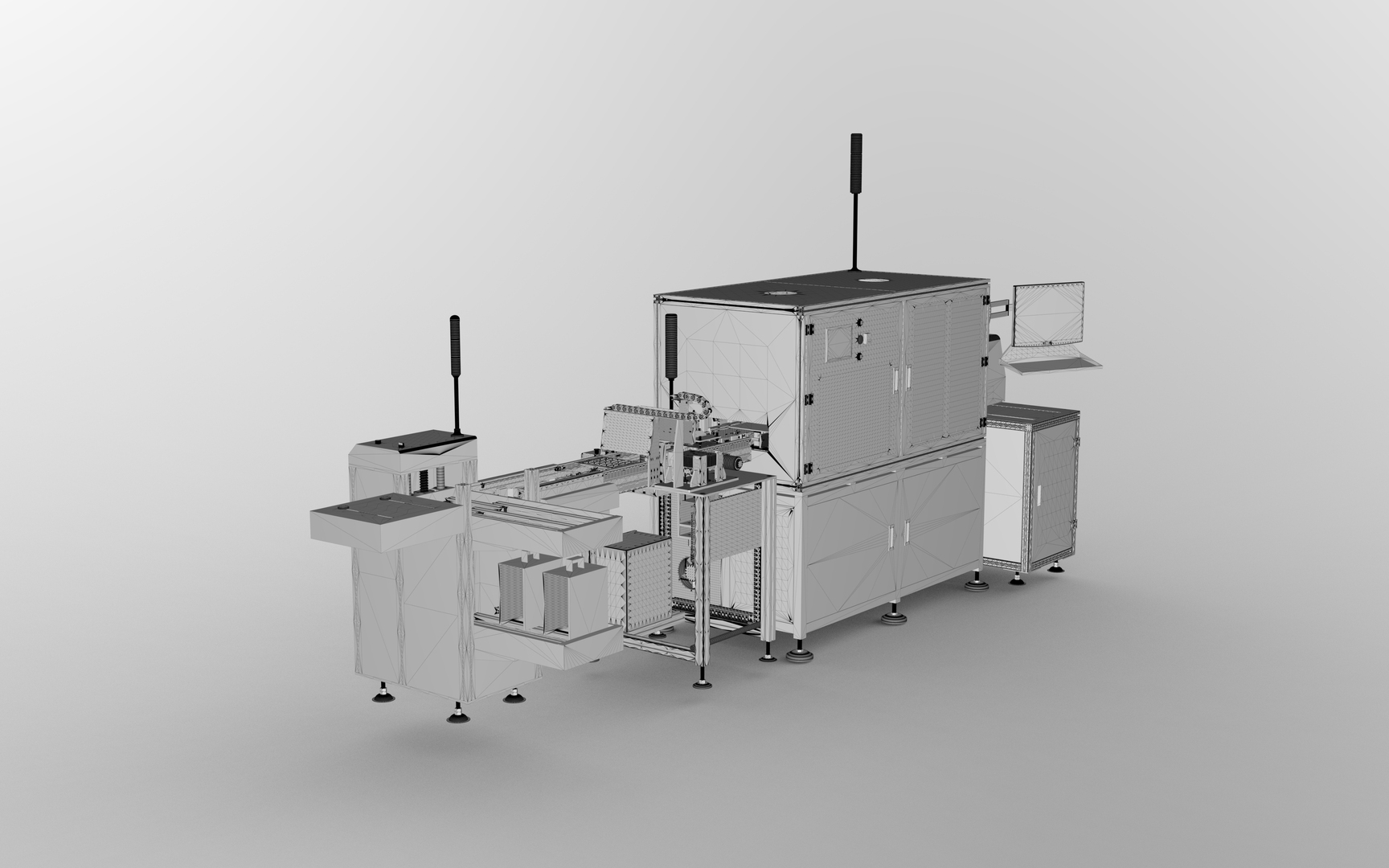 PCB Loading and Unloading Dispensing Test Automatic Assembly Line 3D 모델 ...